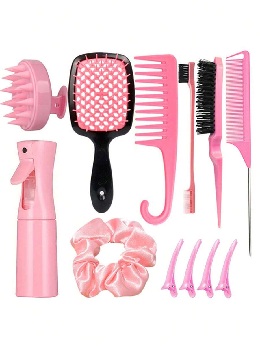 12pcs Complete Hair Styling Comb Set - Versatile Detangling & Teasing ...