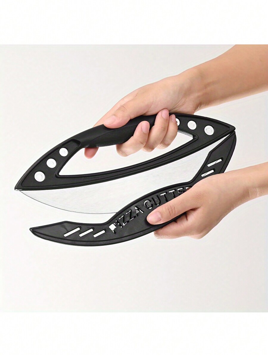 Stainless Steel Pizza Cutter With Half-Round Herb Shaped Blade, Multi ...