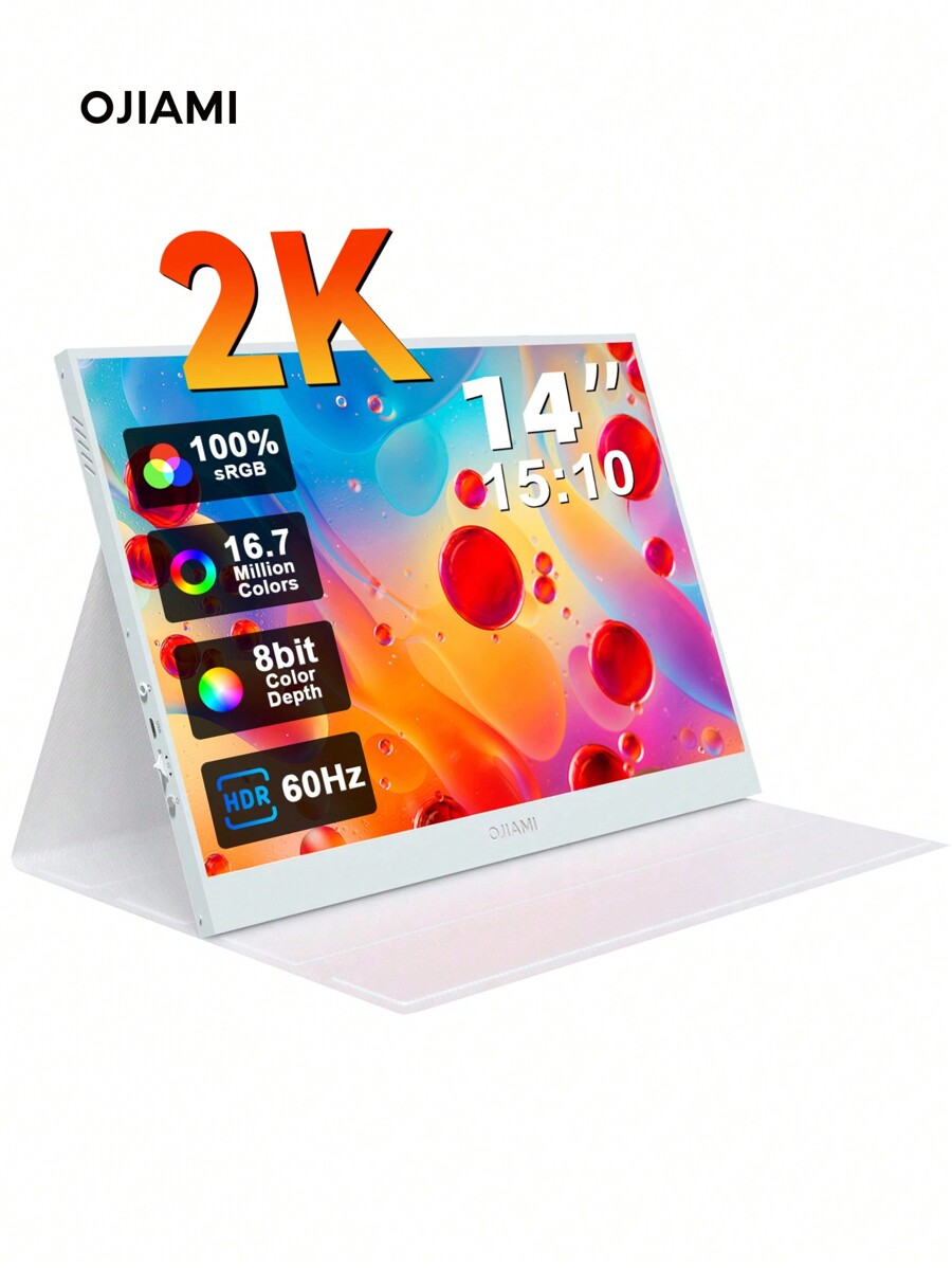 OJIAMI Monitor Portátil de Jogos Ultra Slim 2K 14 Polegadas 60Hz 2160* ...