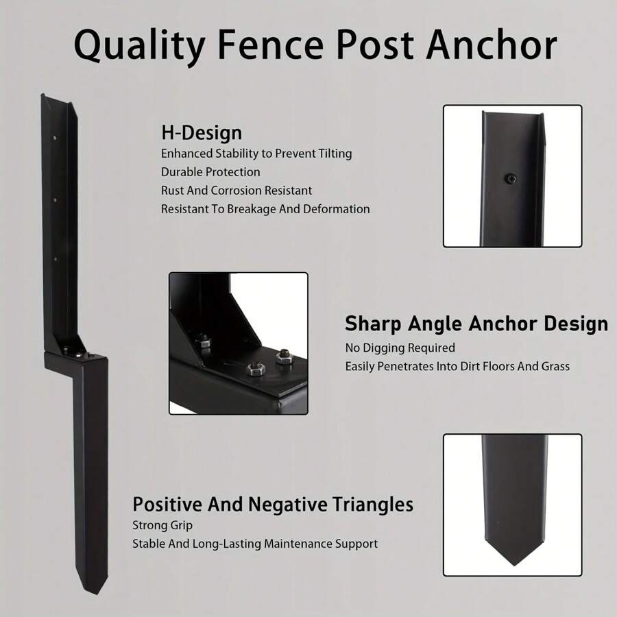 Fence Post Anchor Ground Spike Heavy Duty Post Buddy Fence Repair With ...