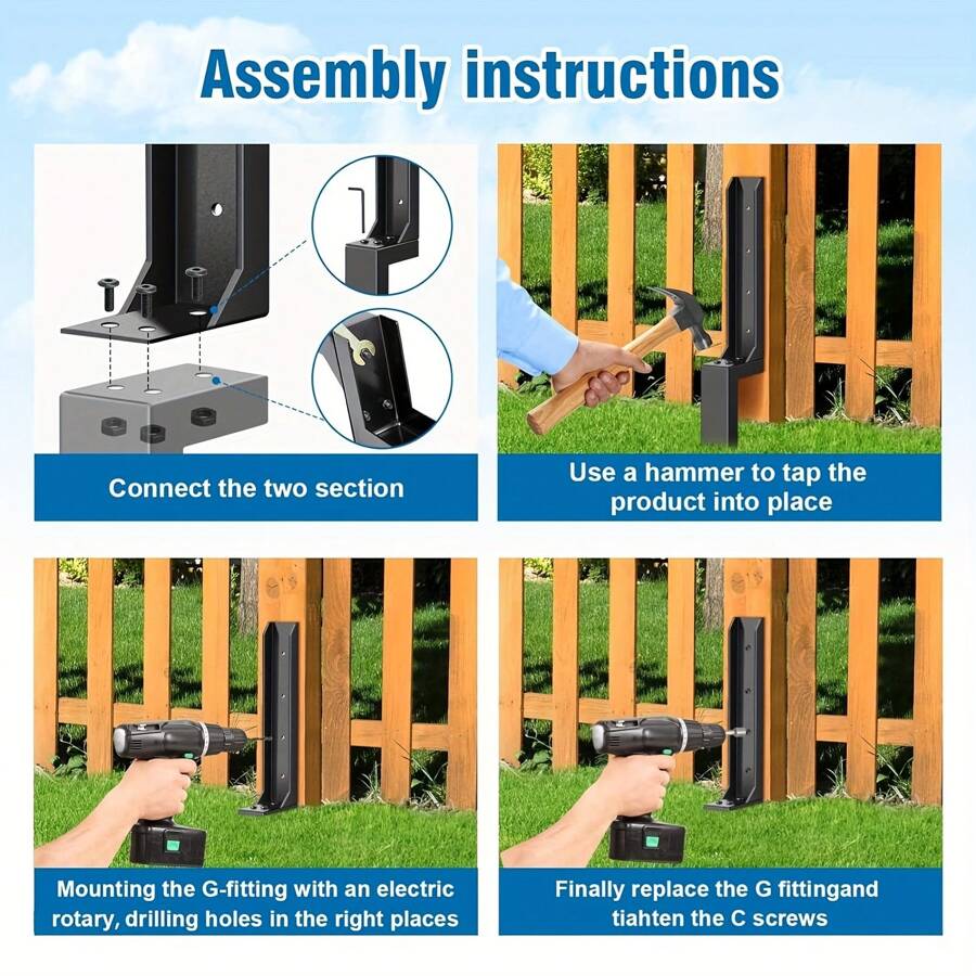 Fence Post Anchor Ground Spike Heavy Duty Post Buddy Fence Repair With ...