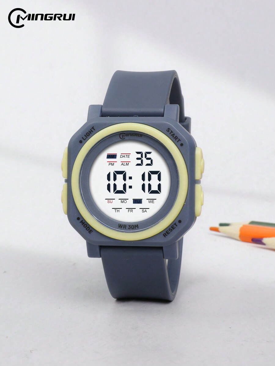 MINGRUI Square Teenagers Watch For Boys, Waterproof, Luminous, Clock, Chronograph, Multi ...