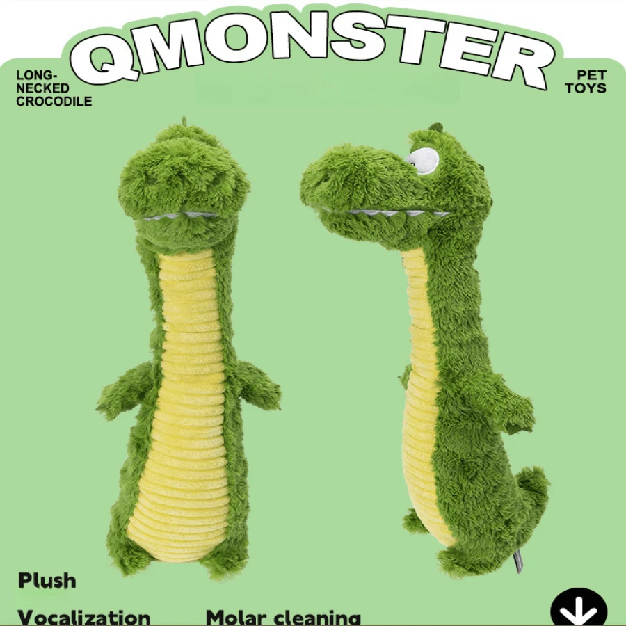 Durable Long Neck Crocodile Dog Toy, Chew Tug Of War Training ...