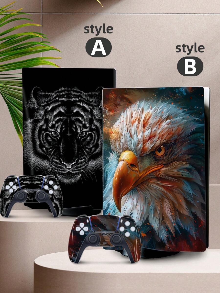 A Set Of PS5 Optical Drive Edition Black Tiger Eagle Element Pattern ...