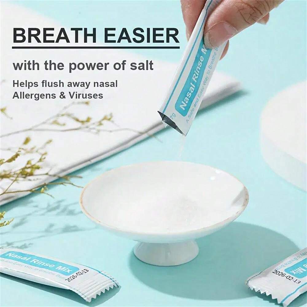 40 Packs Unscented Nasal Rinse Mix Packets - 2.7g - Compatible With 10 ...