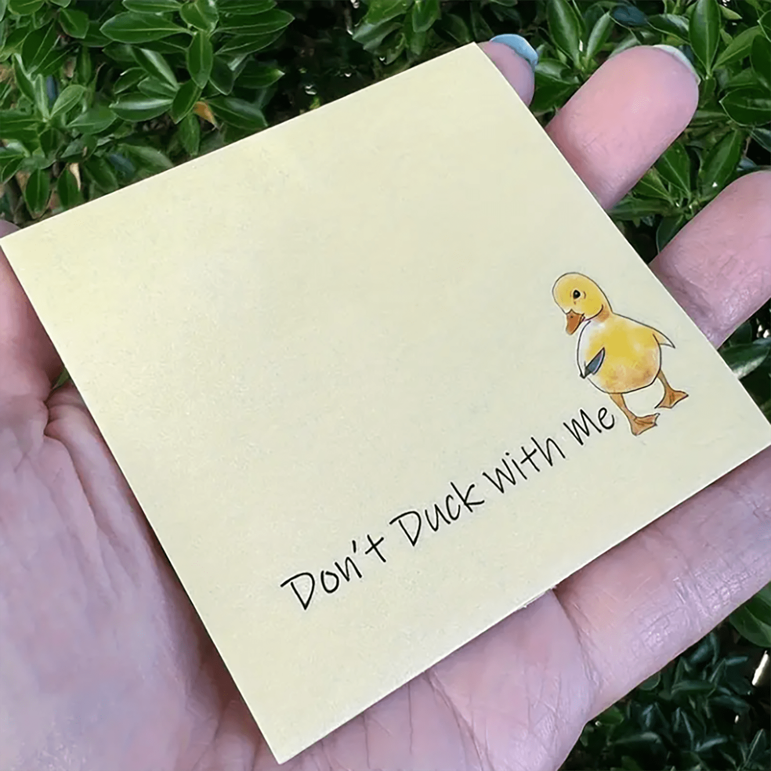 50 Sheets Quacky Cartoon Duck Notepad - Square Shaped Paper Sticky ...