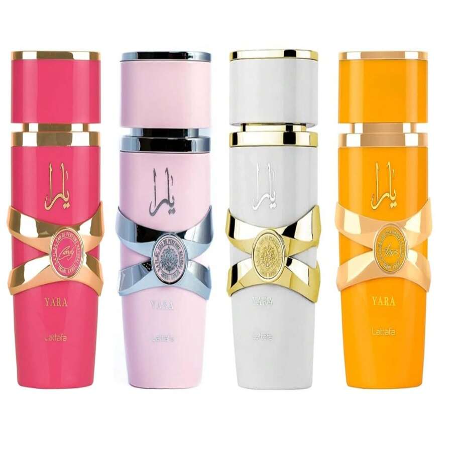 Lattafa 4 Piece Set Eau De Parfum Spray For Women (3.4 Ounce Yara + 3.4 ...