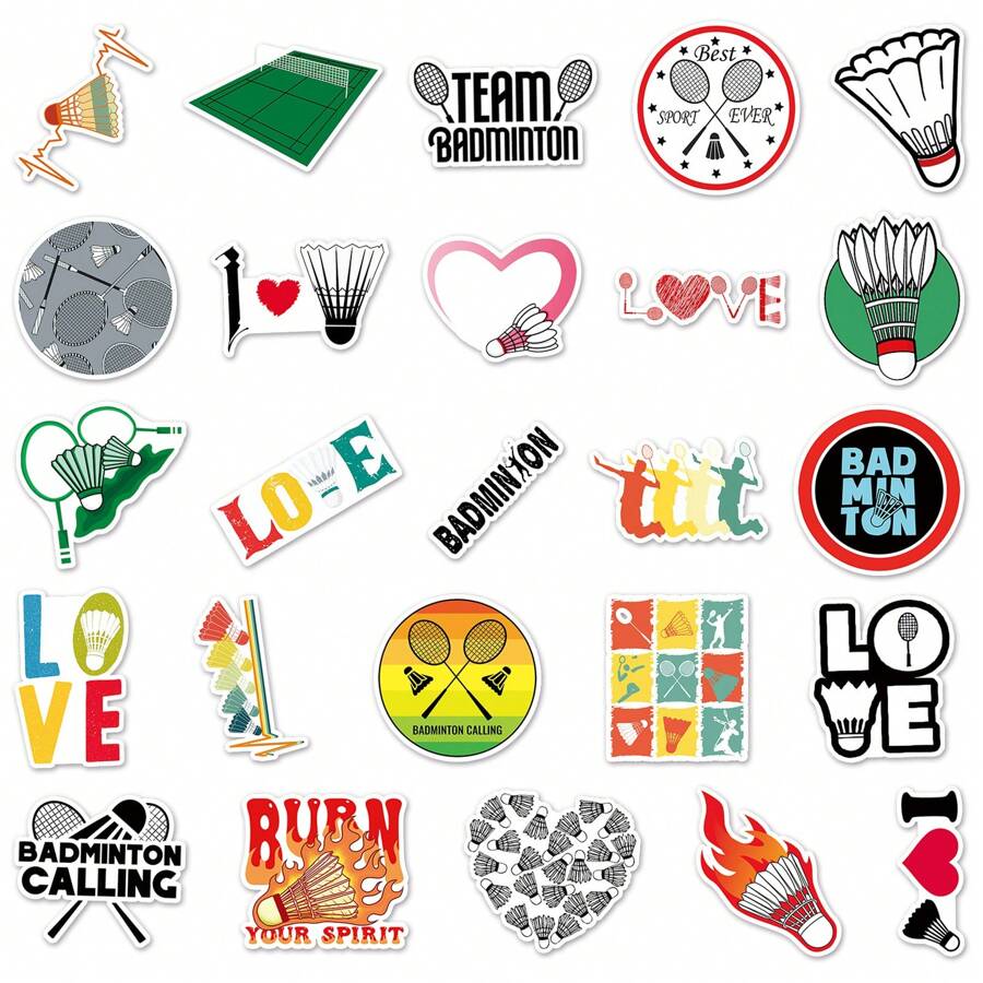 50Pcs Badminton Stickers Sports Stickers Graffiti Stickers Art Stickers ...