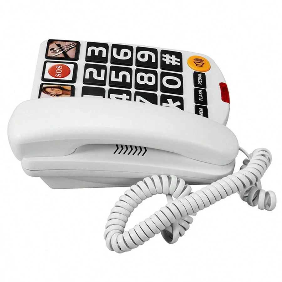 Wired Home Phone Landline, Large Button For Elderly, High Volume, Hands ...