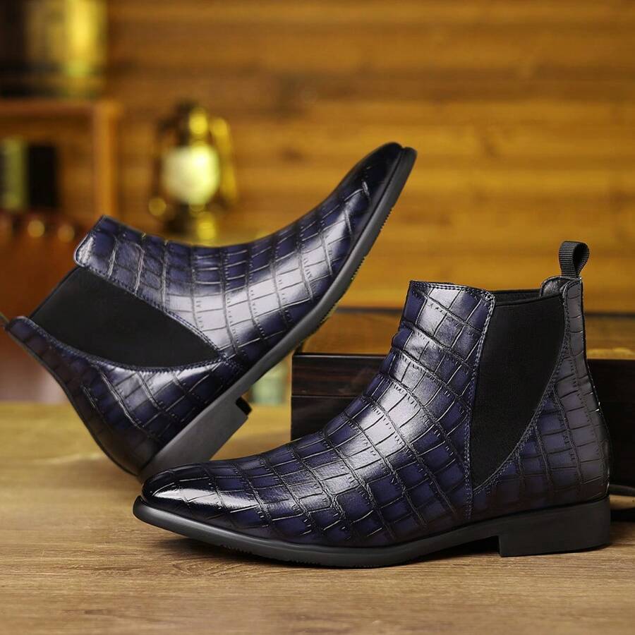 Botas Chelsea de Couro Masculinas, Elegantes Botas Chelsea de Cano Alto ...