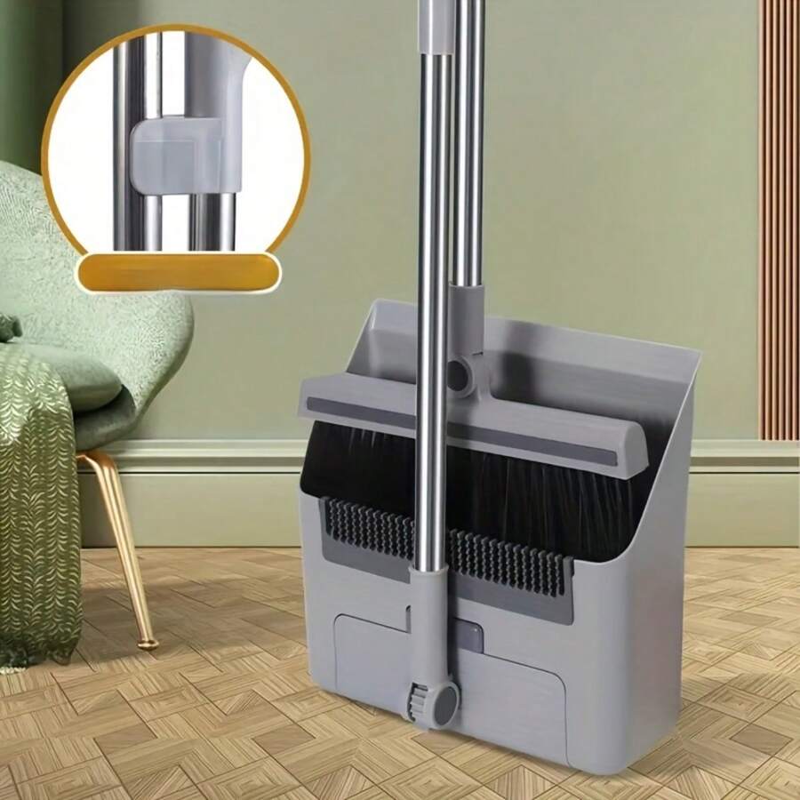 3-In-1 Broom And Dustpan Combo Set: Set - High-Efficiency Broom And Dustpan Combo And Floor ...