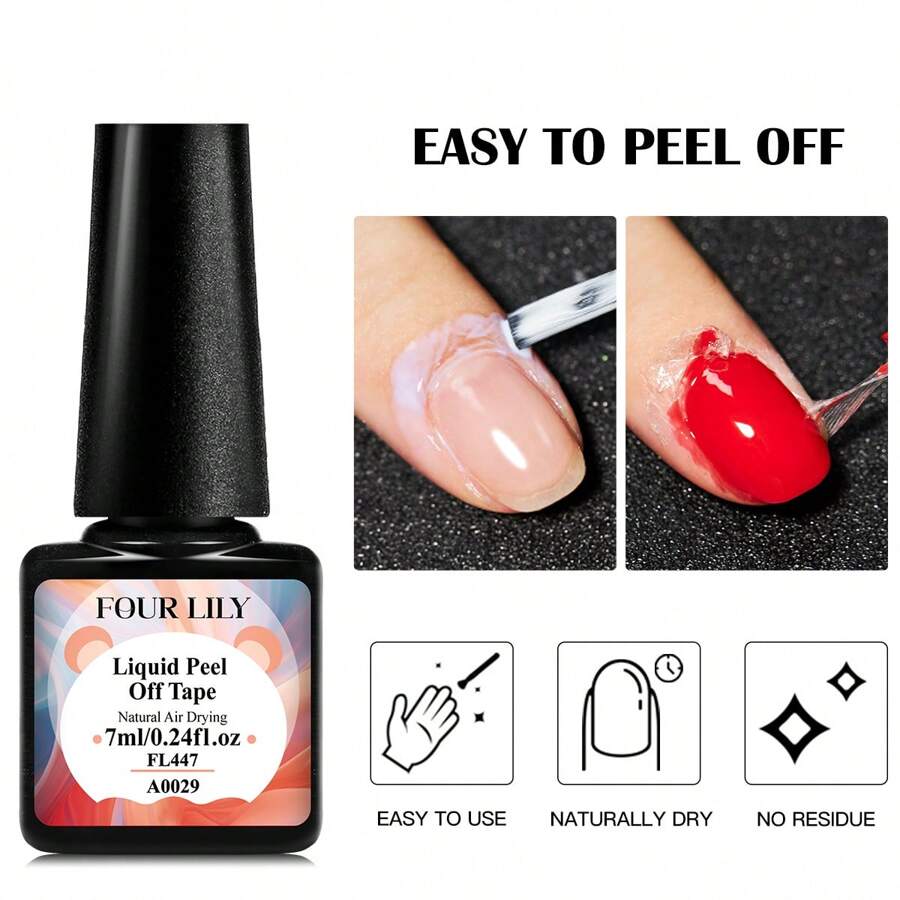 3Pcs Nail Peel Off Liquid Anti-Overflow Glue Edge Latex Tape Set,Peel ...