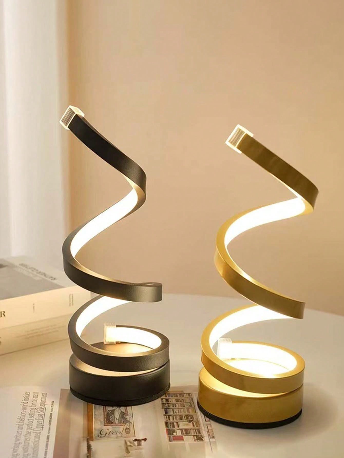 1pc Spiral Desk Lamp, Atmospheric Bar Lamp, Modern Personality Bedside ...