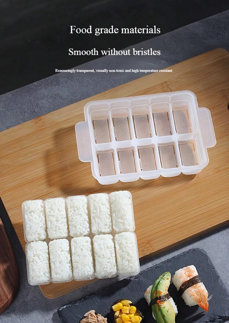 Commercial & Domestic 10-Cavity Sushi Mold Set, Slouchy Rice Ball Laver ...
