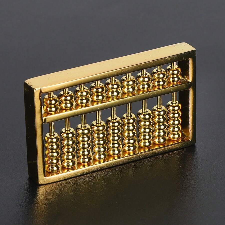 Mini Brass Abacus 9 Gears Chinese Math Calculating Tool For Adult ...