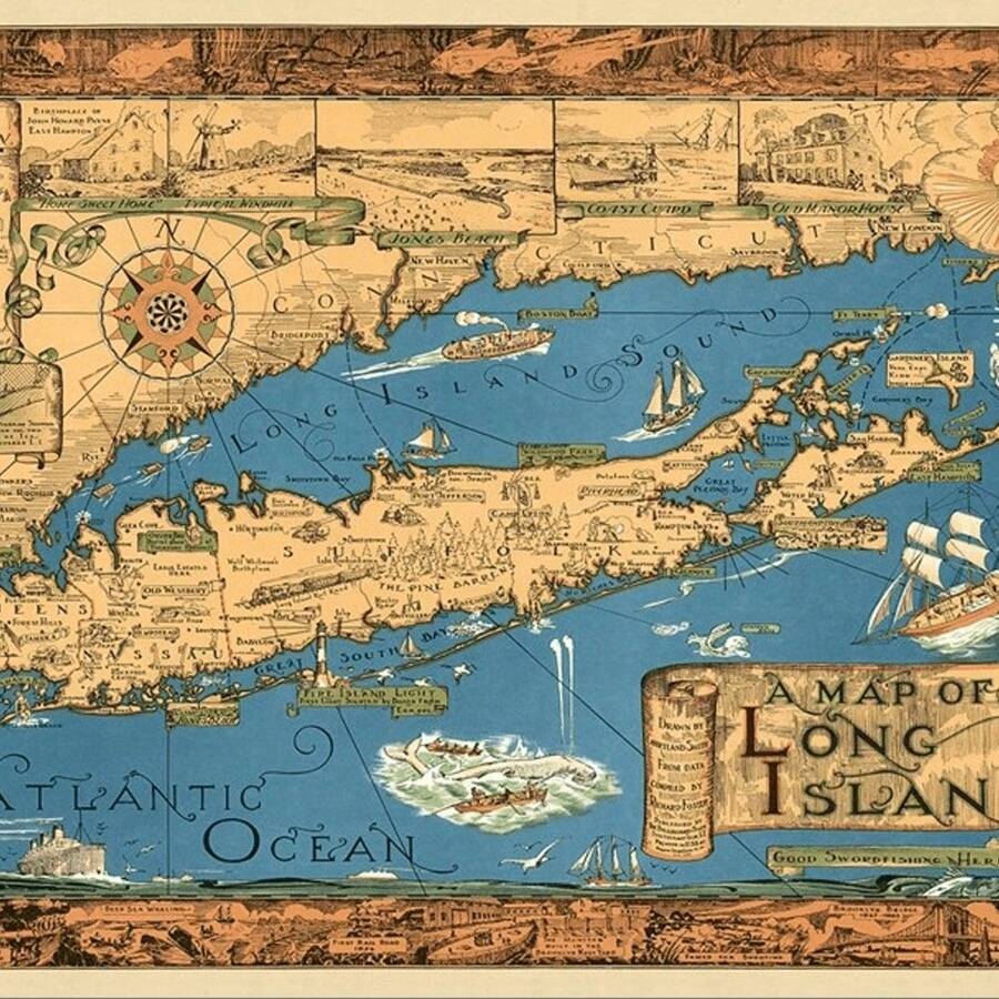 20" X 30" Vintage 1933 Map Of Long Island Wall Art | SHEIN USA