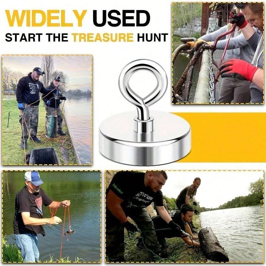 Strong Retrieval Magnets - Magnetic Hooks With 400lbs Pull Force, N52 ...