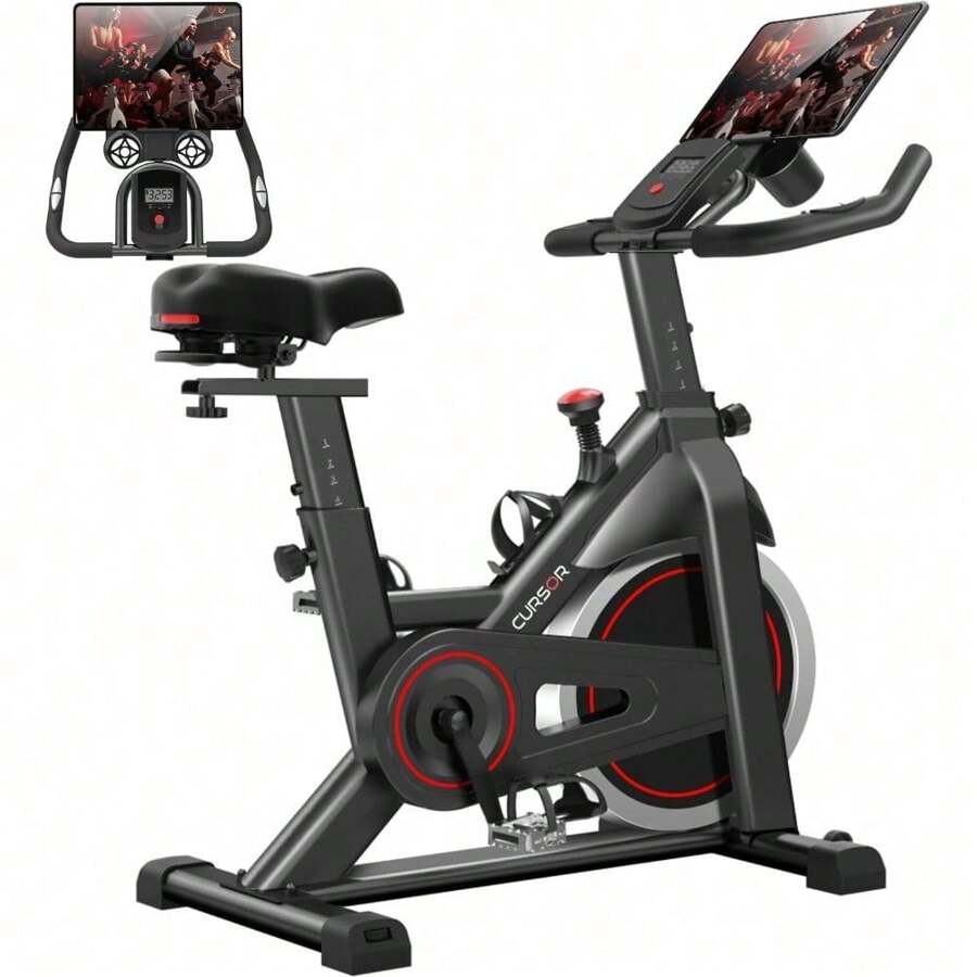 CURSOR FITNESS Exercise Bike, Stationary Indoor Cycling Bike For Home Workout, Low Noise ...