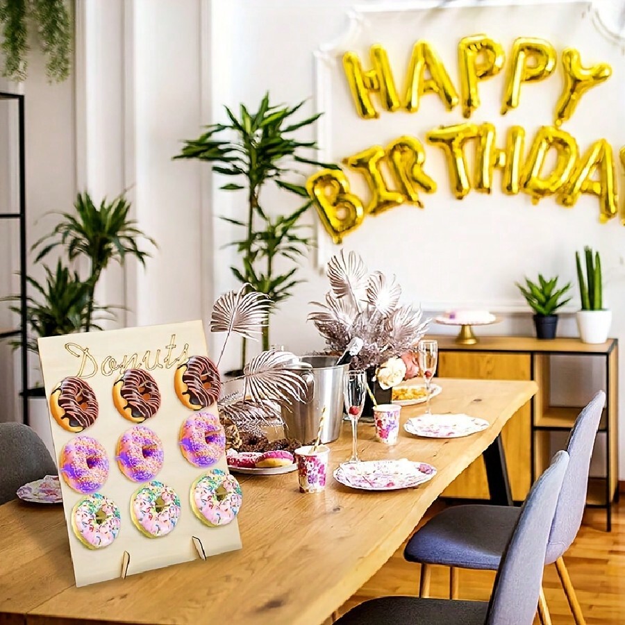 1pc, Wooden Doughnut Rack,Donut Wall Donut Display Board, Donut Stand ...