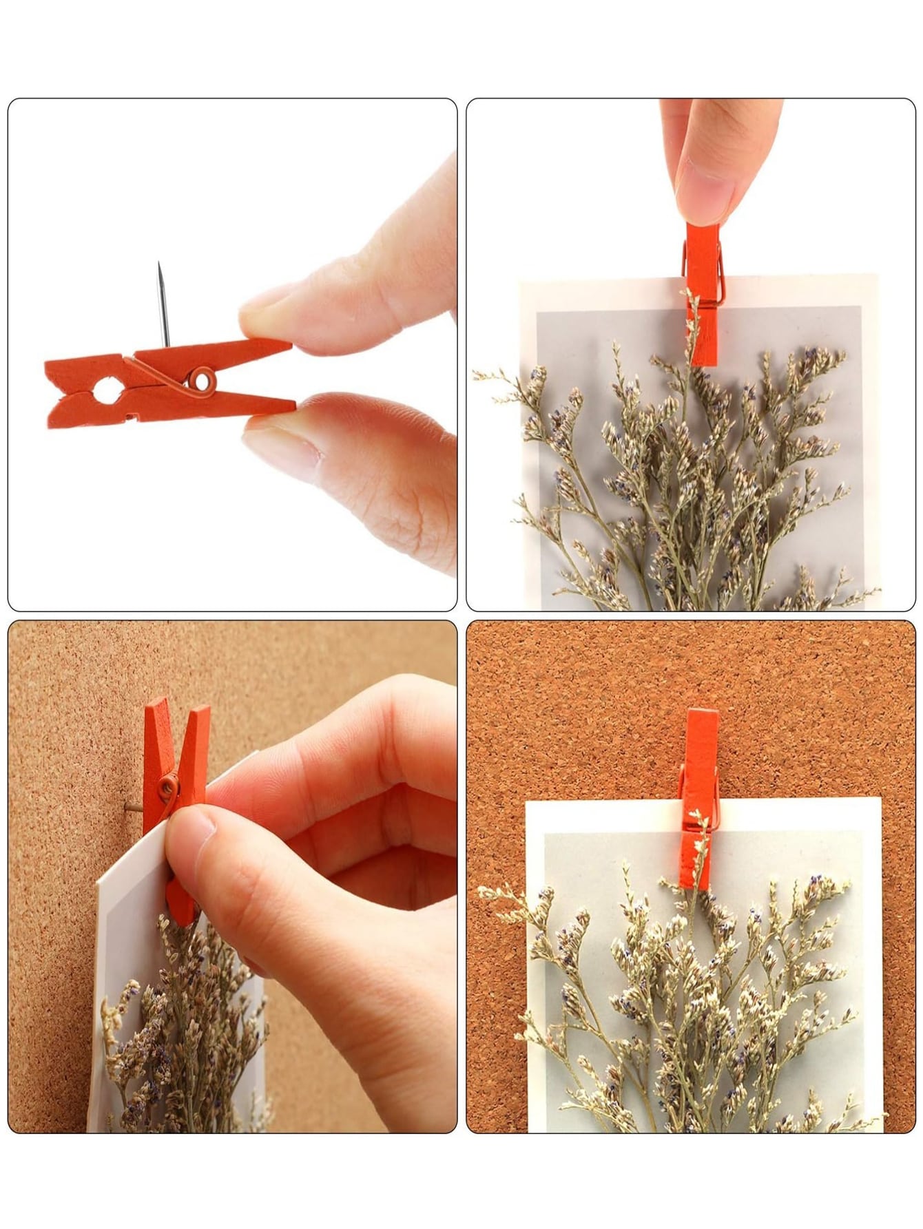 Wooden Push Pins With Clips – Decorative Thumbtacks For Cork Boards ...