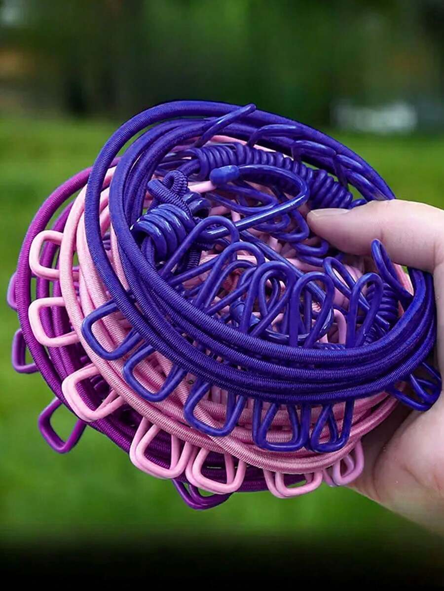 Heavy Duty Retractable Clothesline With Clips, Outdoor Travel Windproof ...