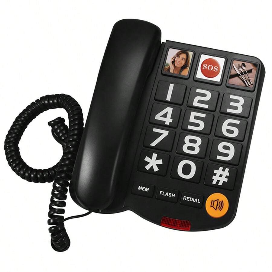 Wired Home Phone Landline, Large Button For Elderly, High Volume, Hands ...