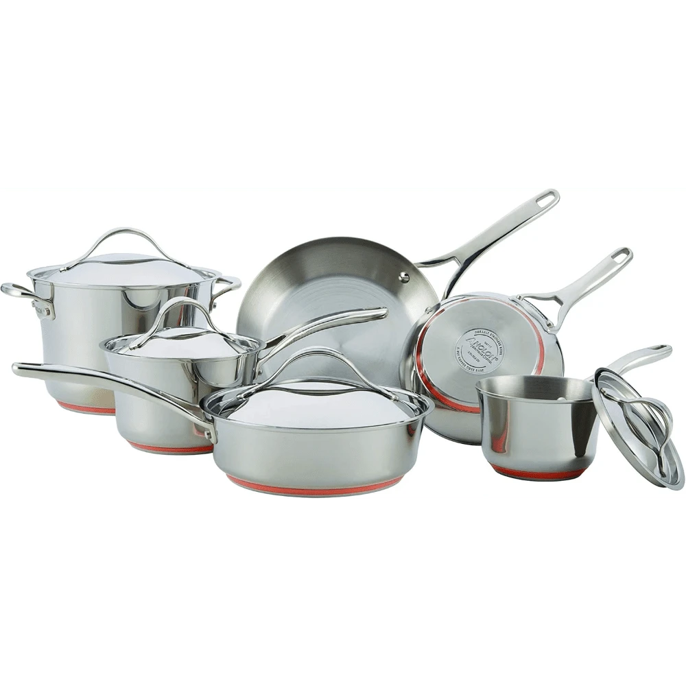 Stainless Steel Cookware Pots And Pans Set, 10 Piece | SHEIN USA