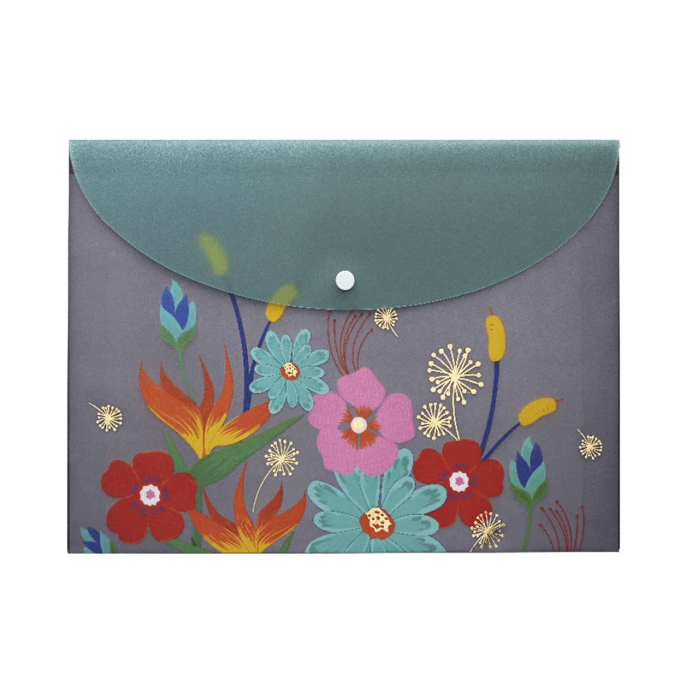 Kit With 6 Plastic Envelope Folders Flowers Select Molin - Horizontal ...