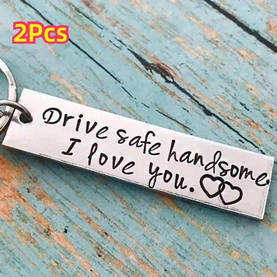 2pcs Unique Stainless Steel Key Chains - Durable, Engraved, Perfect ...