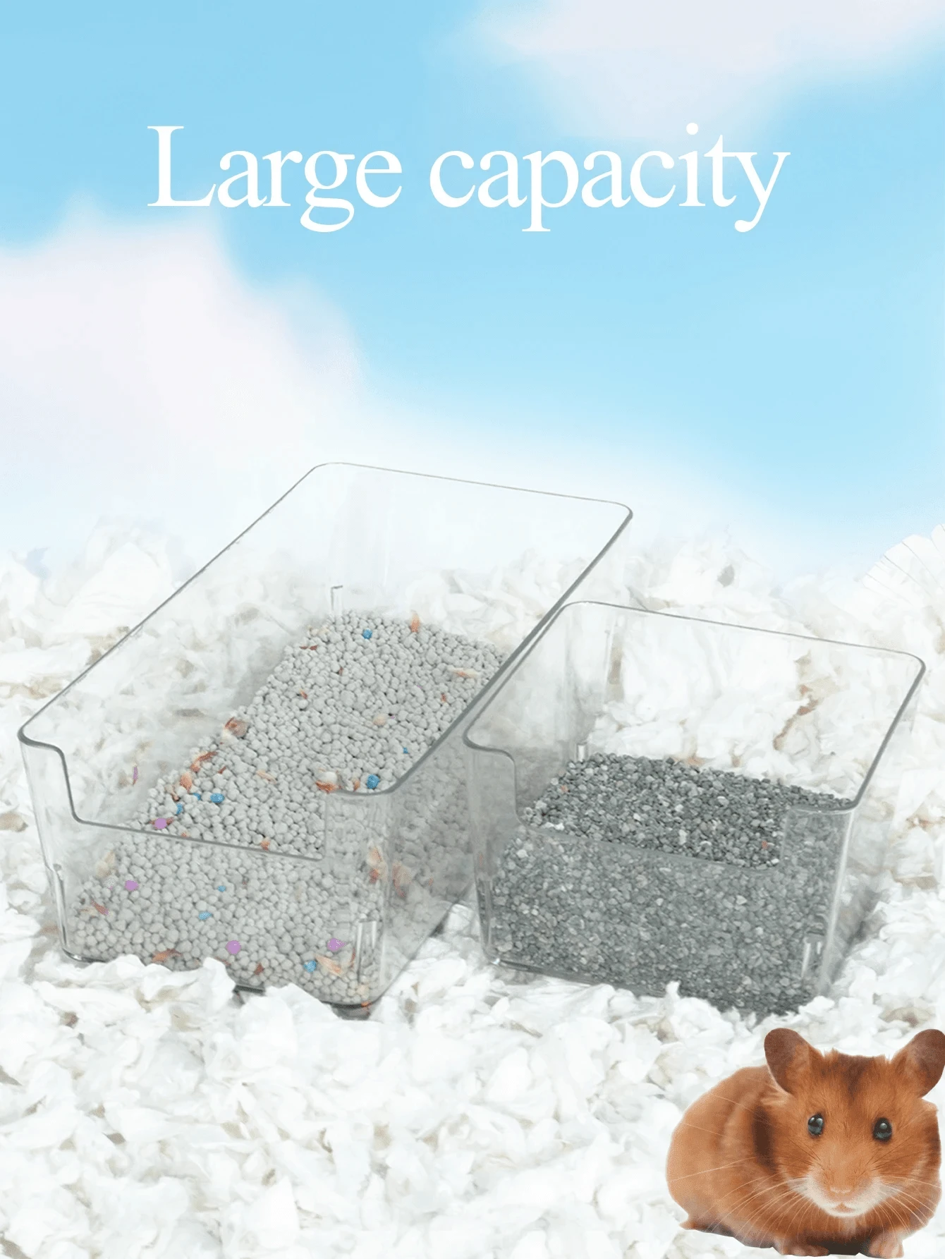 1pc/2pcs Clear Gold Line Bear/Hamster Bathroom Multipurpose Storage Box ...