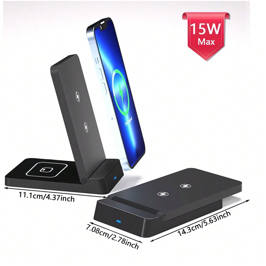 2 In 1 Wireless Charger Whith CE Certified, 15W Max Wireless Charger ...
