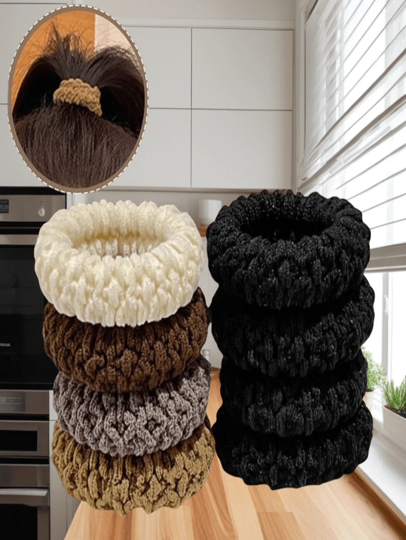 Canned 5 Upgraded Ponytail Extra Wide Extra Thick Extra Thick Scrunchie ...