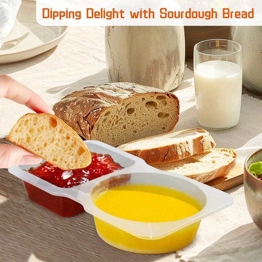 5/10/20 Pcs Double Compartment Condiment Container With Lid Double ...