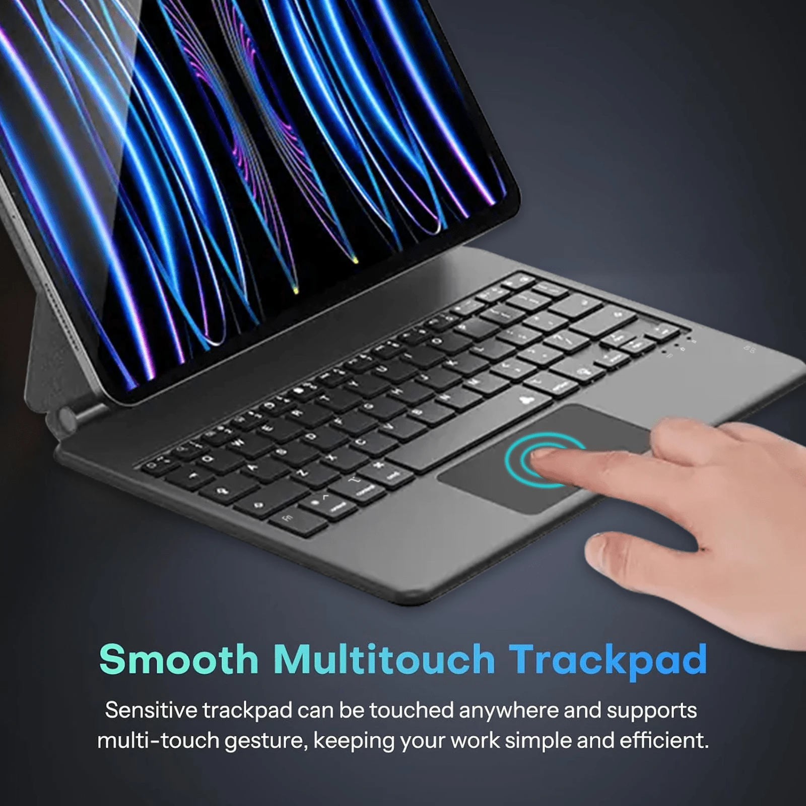 เคสคีย์บอร์ดสำหรับ iPad, Magic Keyboard พร้อมไฟ Backlight 7 สี พร้อมขา ...