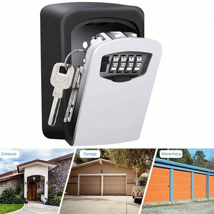 Cofre de chave com código numérico de 4 dígitos, cofre de armazenamento ...