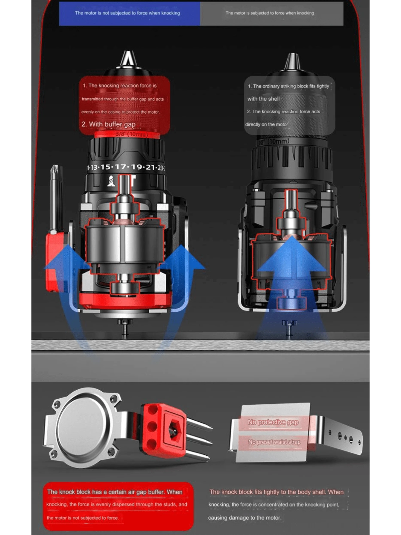 1 Brushless Percussion Drill Brushless Hand Drill Screwdriver Household ...