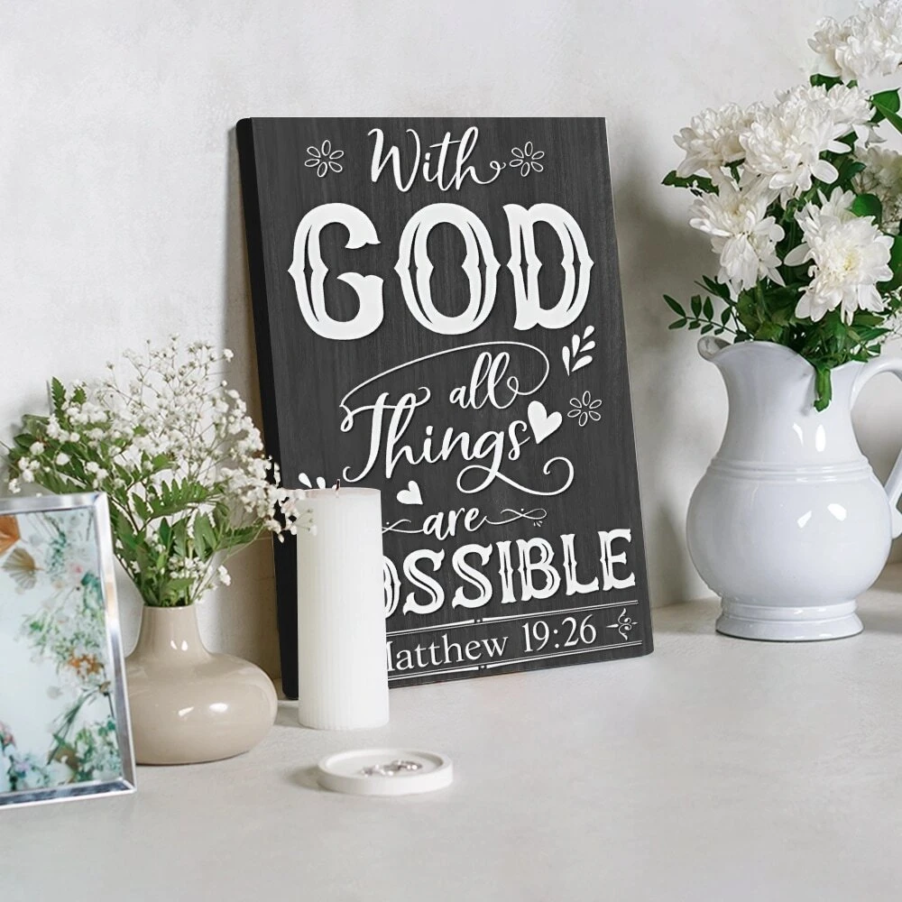 1 Piece Serenity Prayer Wall Art Framed With God All Things Are ...