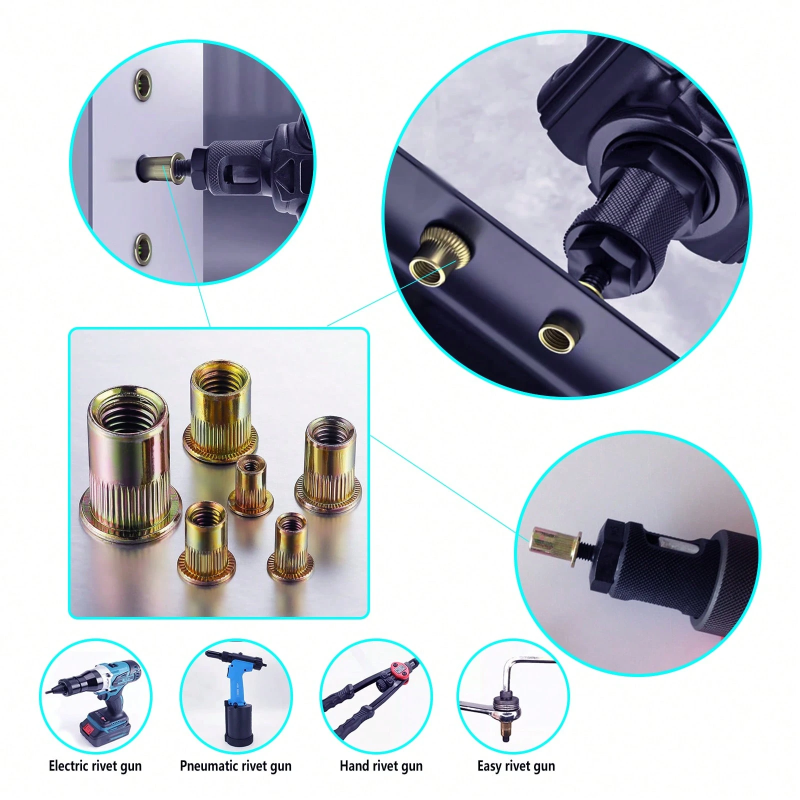 Kit surtido de 1240 unidades de remaches tuerca de acero al carbono ...