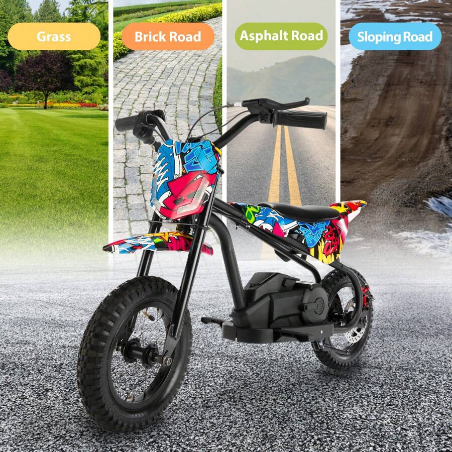 24V Electric Dirt Bike, Kids Ride On Motorcycle Battery Powered Electric Motocross Bike For Age ...