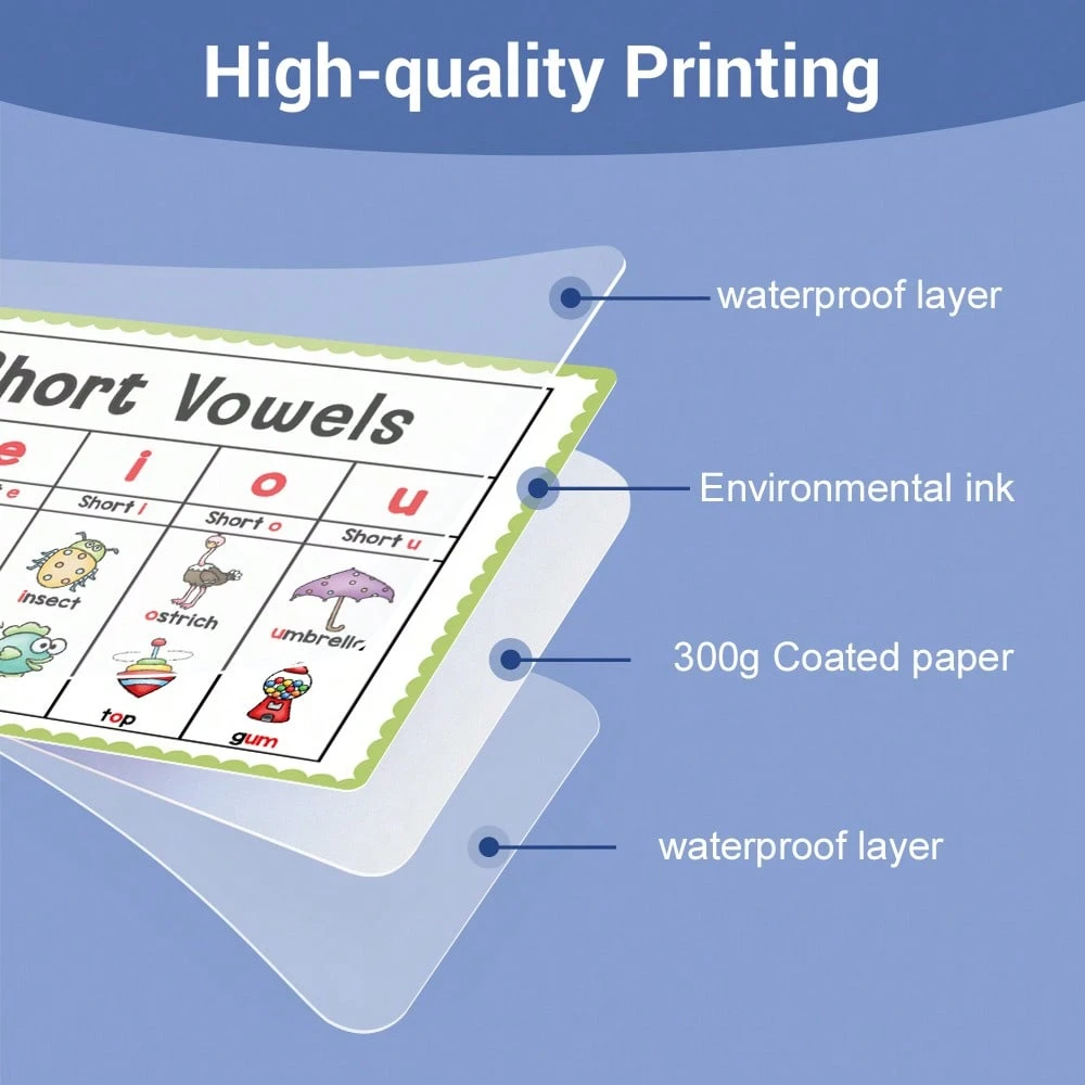 Lachilly 10Pcs /Set English Phonics Alphabet Posters Wall Chart ...