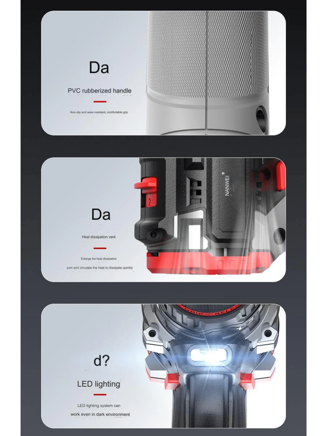 1 Brushless Percussion Drill Brushless Hand Drill Screwdriver Household ...