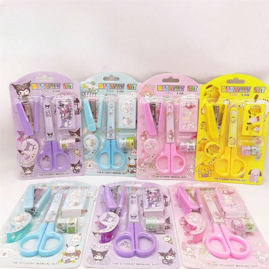 Sanrio 5pcs Sanrio Character Stationery Set, Student Gift Supplies ...