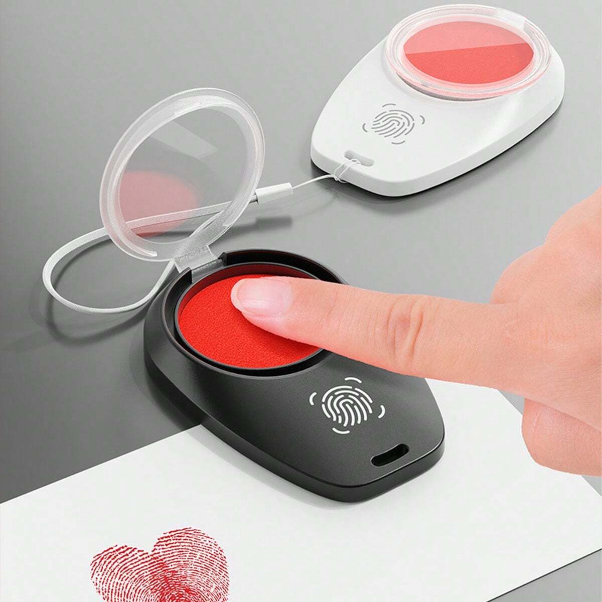 Mini Fingerprint Stamp Pad - Quick Drying Ink Cartridge, Essential For ...