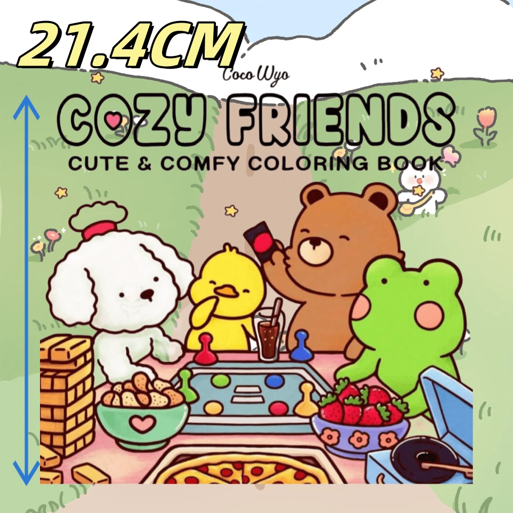 Cozy Friends: Coloring Book For Adults And Teens Featuring Super Cute ...