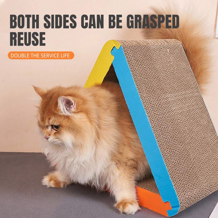 Cat Scratcher Foldable, Triangle Cat Scratching Board, 6 Usable Sides ...