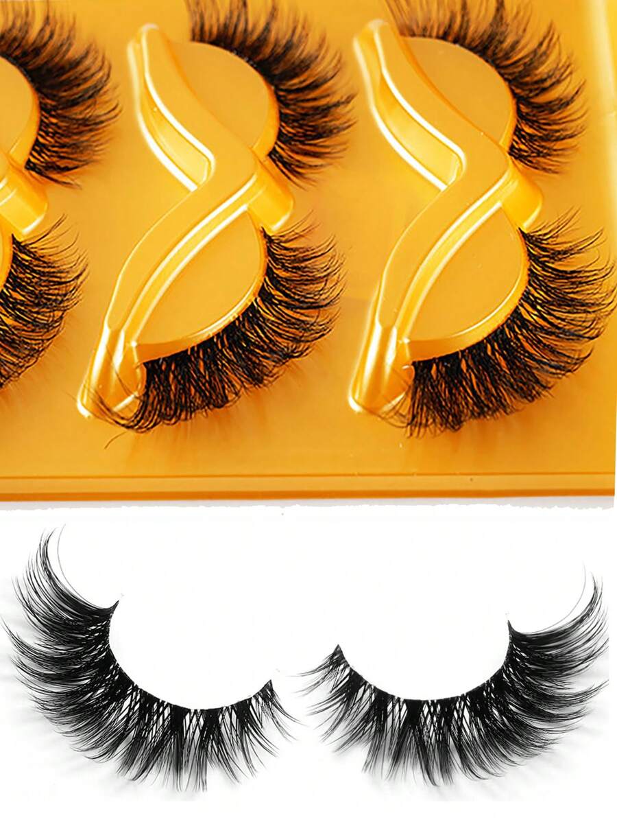 5 Pairs European & American Style Fluffy Cat Eye Extended False ...