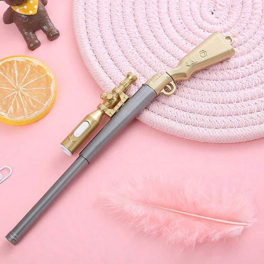 1pc 1Set Random Color Creative Rifle Shaped Neutral Pen With Light ...