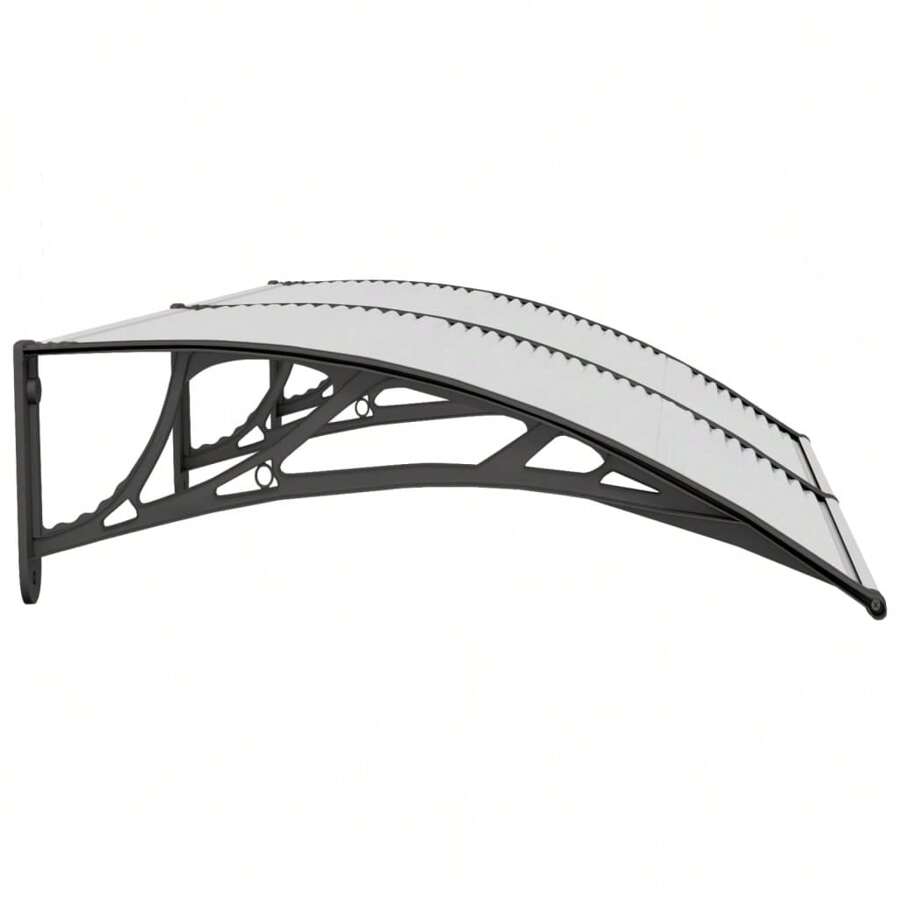 Stylish Black And Clear Polycarbonate Door Canopy 59.1x29.5 Inches ...