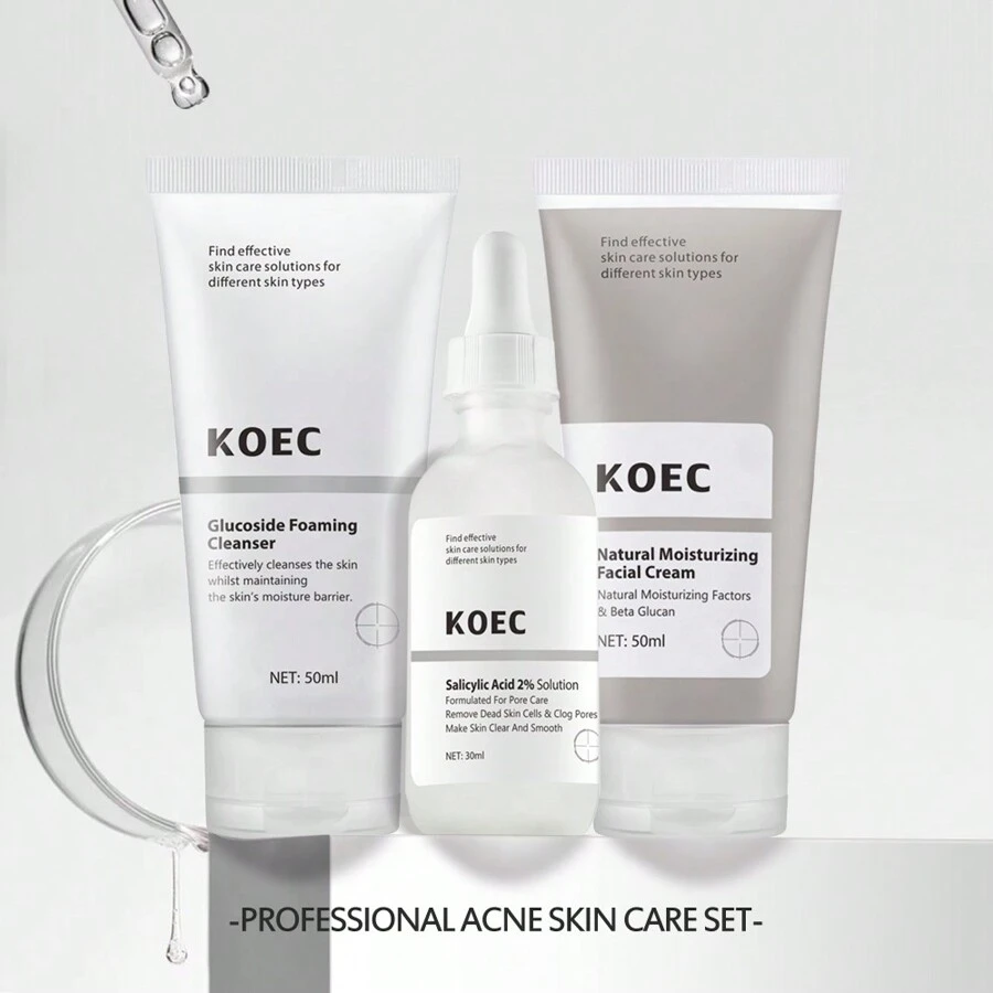 KOEC Facial Treatment Skin Care Set Includes Glucoside Cleanser ...