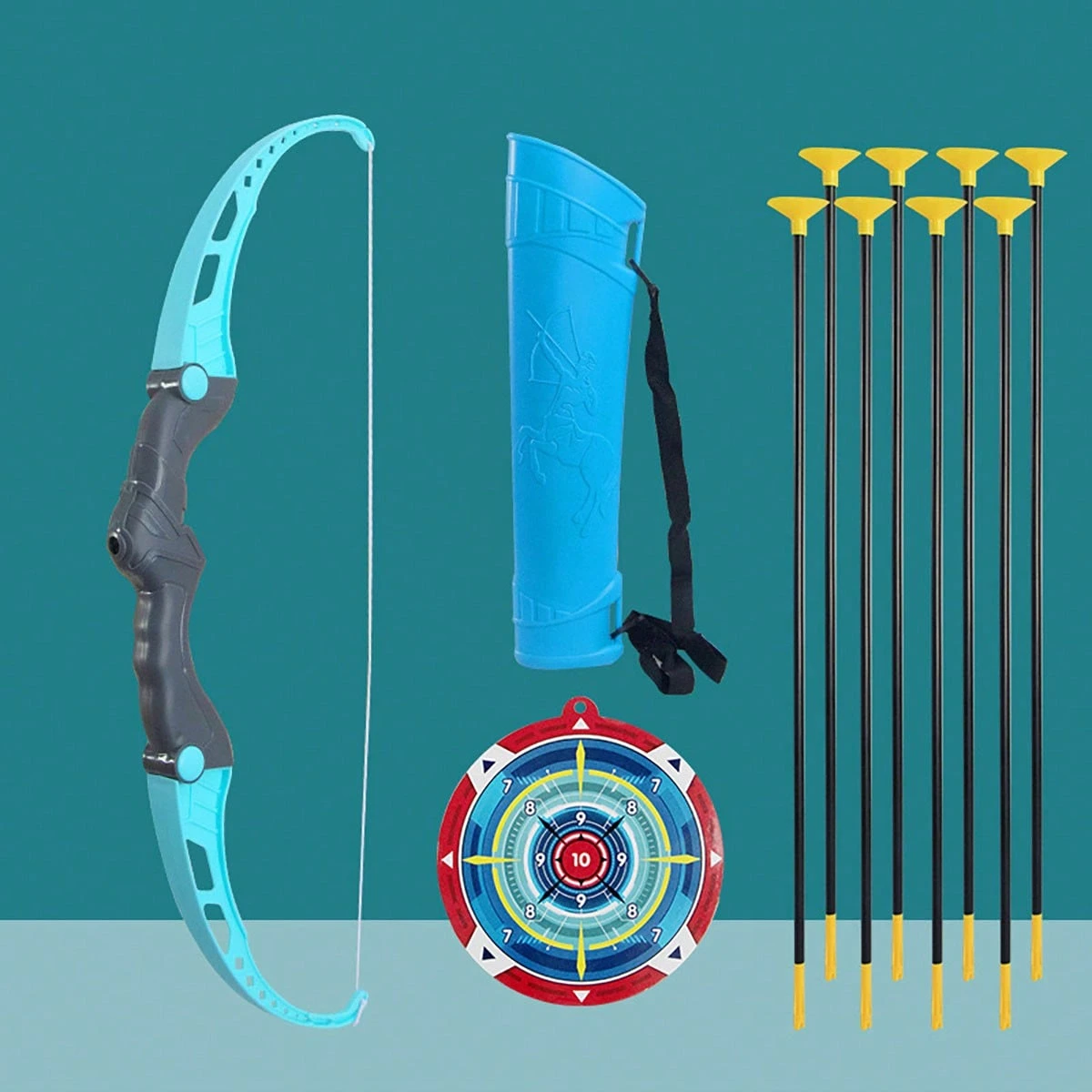 Set giocattolo di arco e frecce in plastica, con bersaglio a ventosa per grandi battaglie e ...